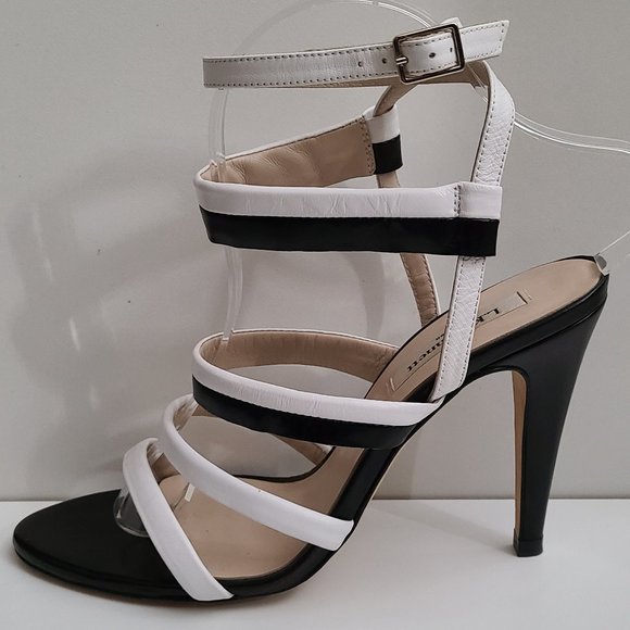 LK Bennett | Shoes | Lk Bennett Giselle Black White Strappy Sandals ...